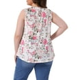 DARING DIVA Women's Plus Boho Pleated Curved Hem Tank Top Blouse 3X ...