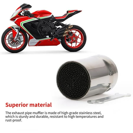Universal Stainless Motorcycle Exhaust Pipe Insert Muffler Silencer ...