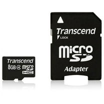 Transcend 8GB High Speed Compact MicroSDHC Class 4 Memory Card with ...