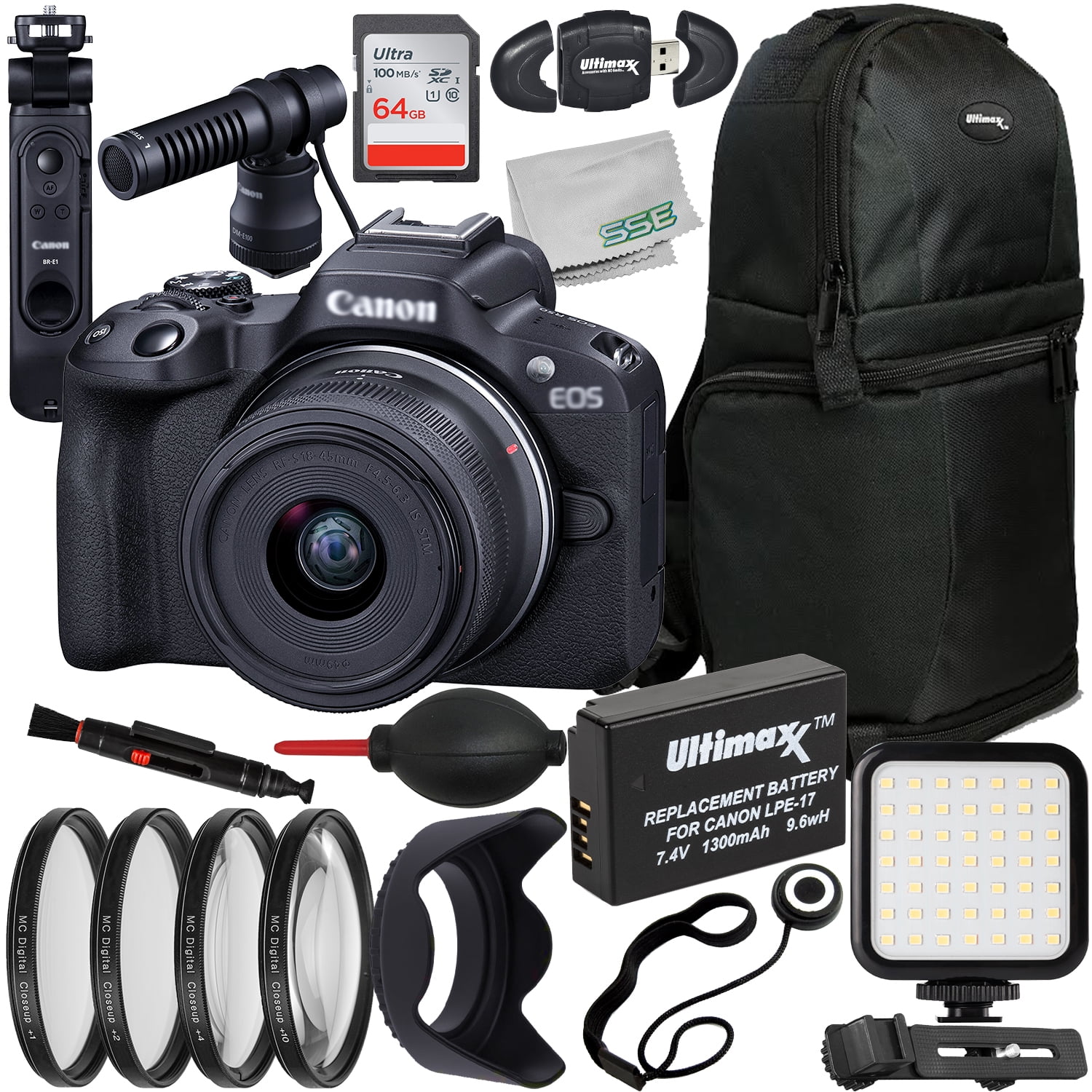 Ultimaxx Essential Canon EOS R50 Mirrorless Camera Content Creator Kit ...