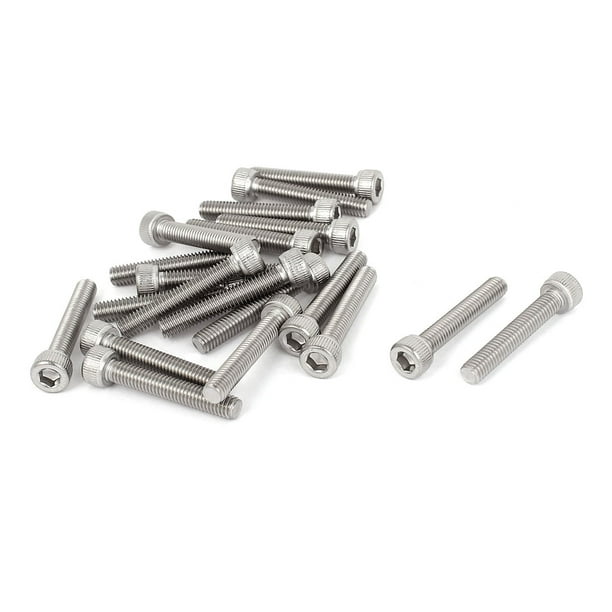 Uxcell M6x35mm 1mm Pitch Stainless Steel Hex Socket Head Cap Machine ...