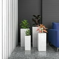 LeisureMod Terra 4-Piece Fiberstone and MGO Clay Planter Set, Mid ...