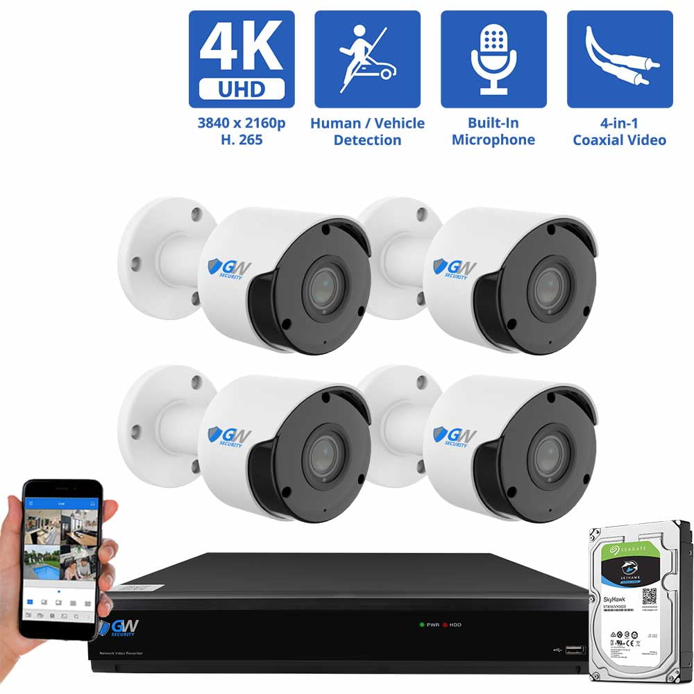 GW Security 8MP Security Camera System Outdoor with AI Face/Human ...