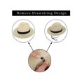 Panama Straw Hat Men Womens Wide Brim Packable Roll Up Fedora Beach