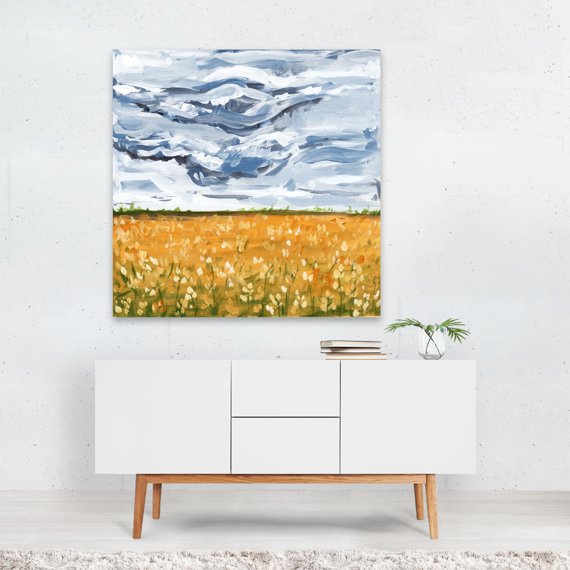 Digital ArtAPhares Digital Download Field Flowers Painting Grassy ...
