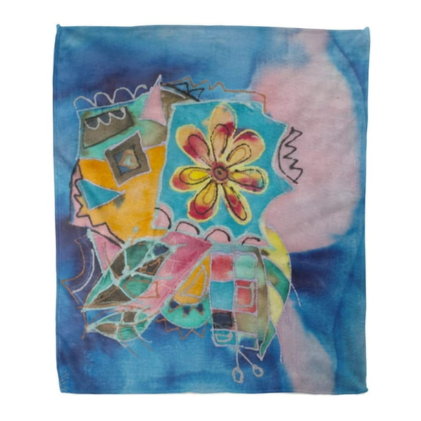 HATIART Flannel Throw Blanket Artist Abstract Painting on Silk Flower ...