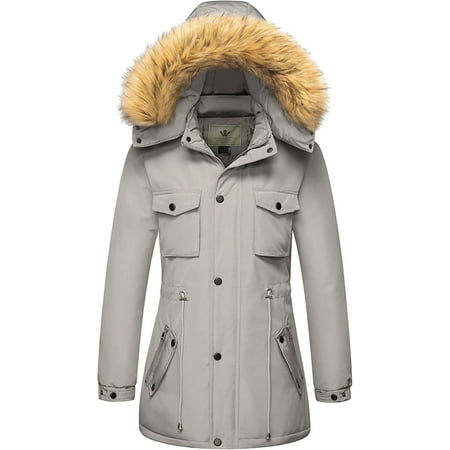 Women's Winter Waterproof Warm Parka Jacket with Detachable Fur Hood ...