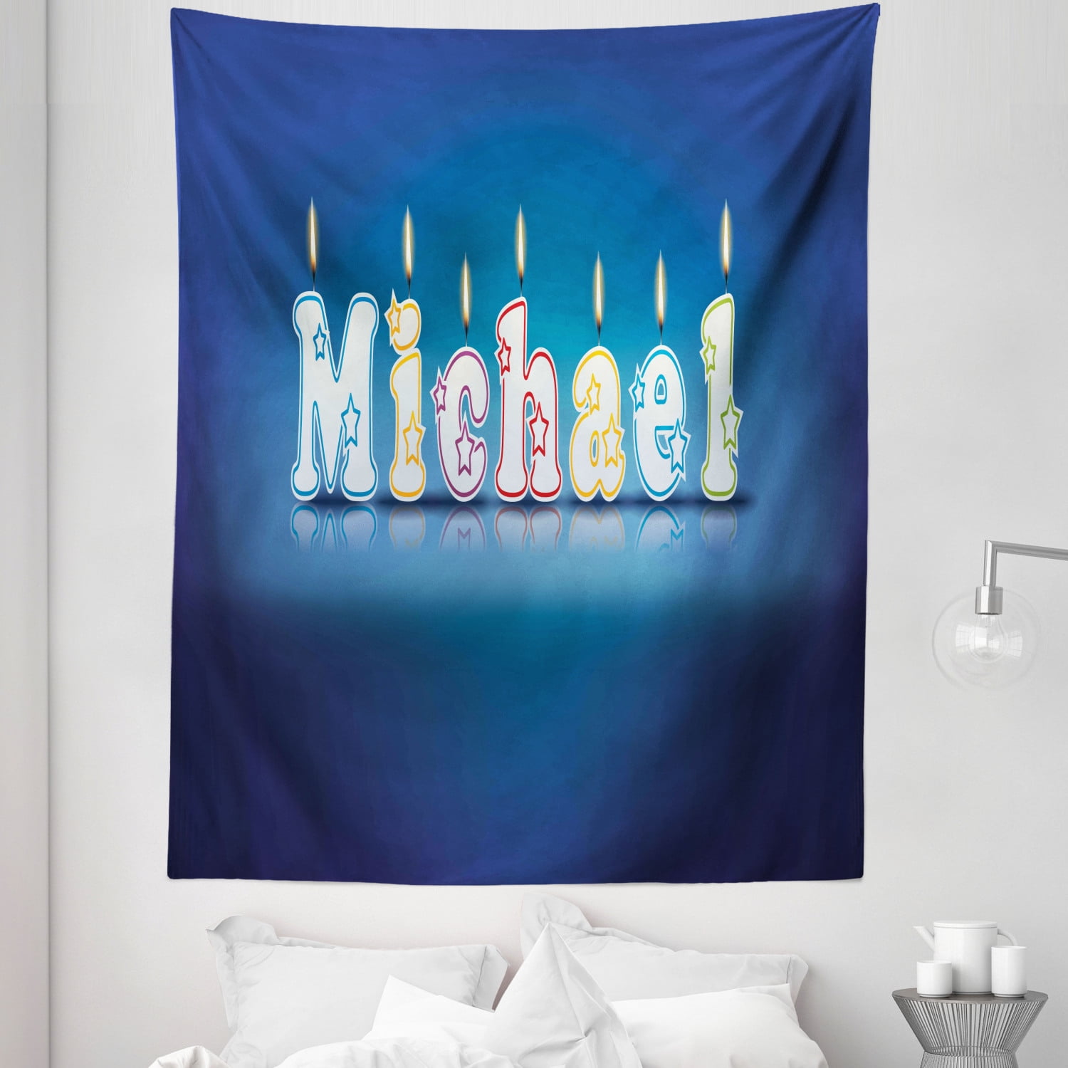 Michael Tapestry, Boys Name Letter Design for Delicious Birthday Party ...