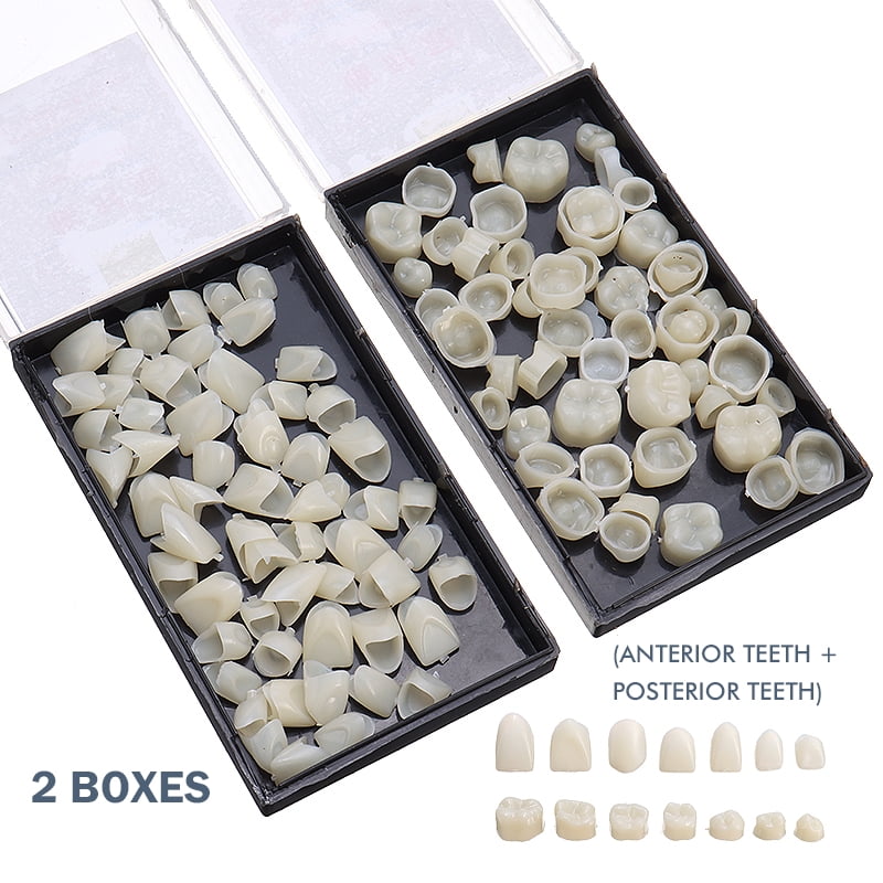 Buy 2 Box Dental Temporary Crowns Posterior and Anterior Resin Tooth ...