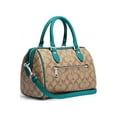Rowan Satchel In Signature Canvas (Khaki / Teal) - Walmart.com