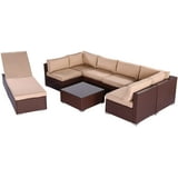 Patiojoy 8 Pieces All-Weather PE Rattan Patio Furniture Set Outdoor ...