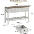 VEANERWOOD Farmhouse Entryway Table with 3 Drawers, 2-Tier Console ...