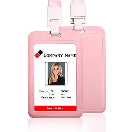 HTCM Vertical ID Card Badge Holder with Detachable Lanyard Heavy Duty ...