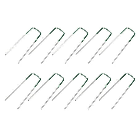 U-Shaped Garden Staples Pegs Ground U Pin 100mm 3.9-inch 3mm Dia Square ...