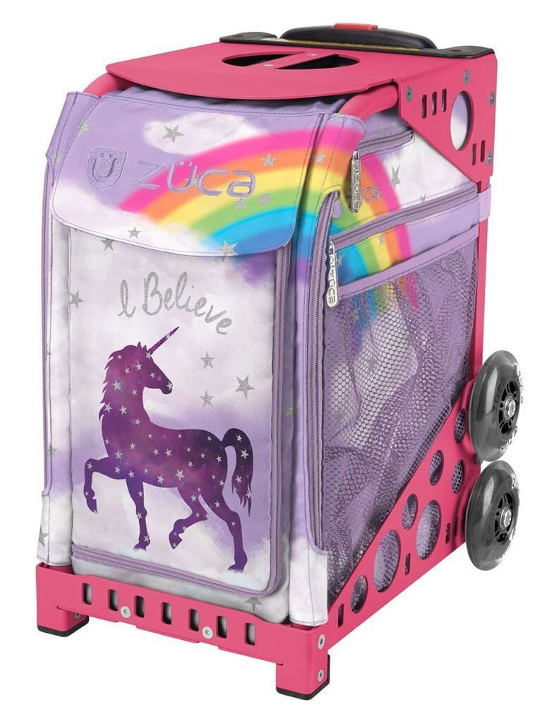 Zuca Unicorn Sport Insert Bag and Pink Frame with Flashing Wheels ...
