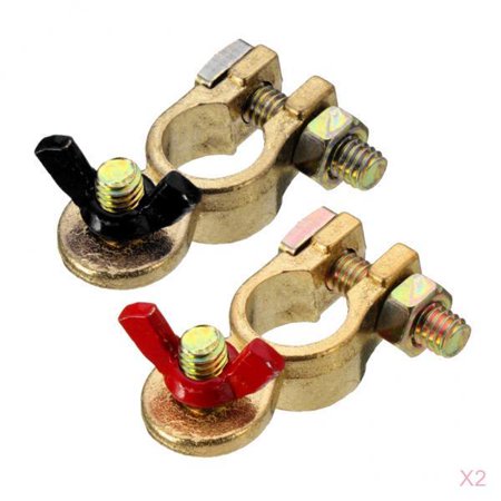 4x Battery Terminal Clamp Clips Positive And Negative (+ -) Brass ...
