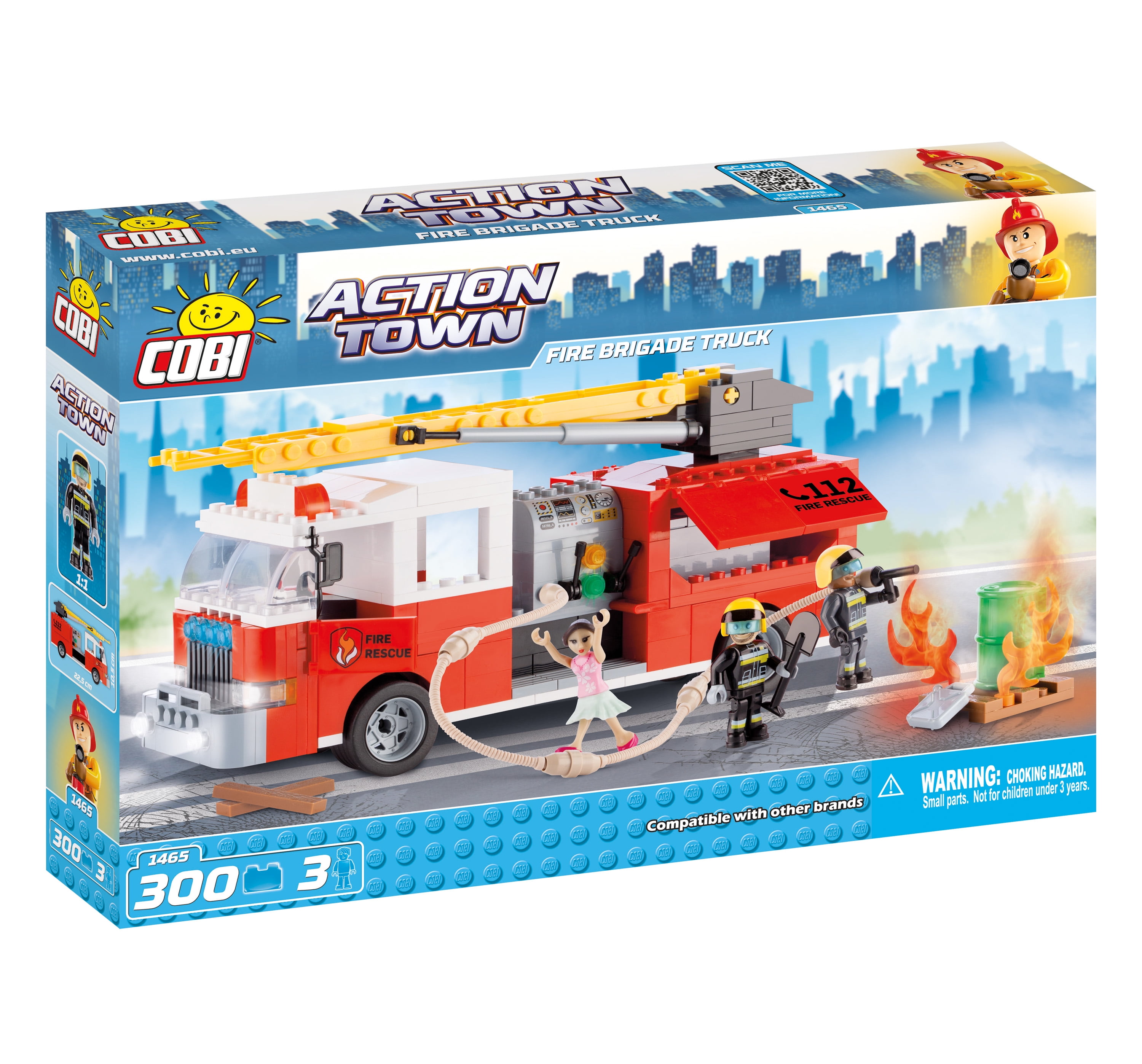 COBI Action Town Fire Brigade Truck 300 Piece Construction Blocks ...