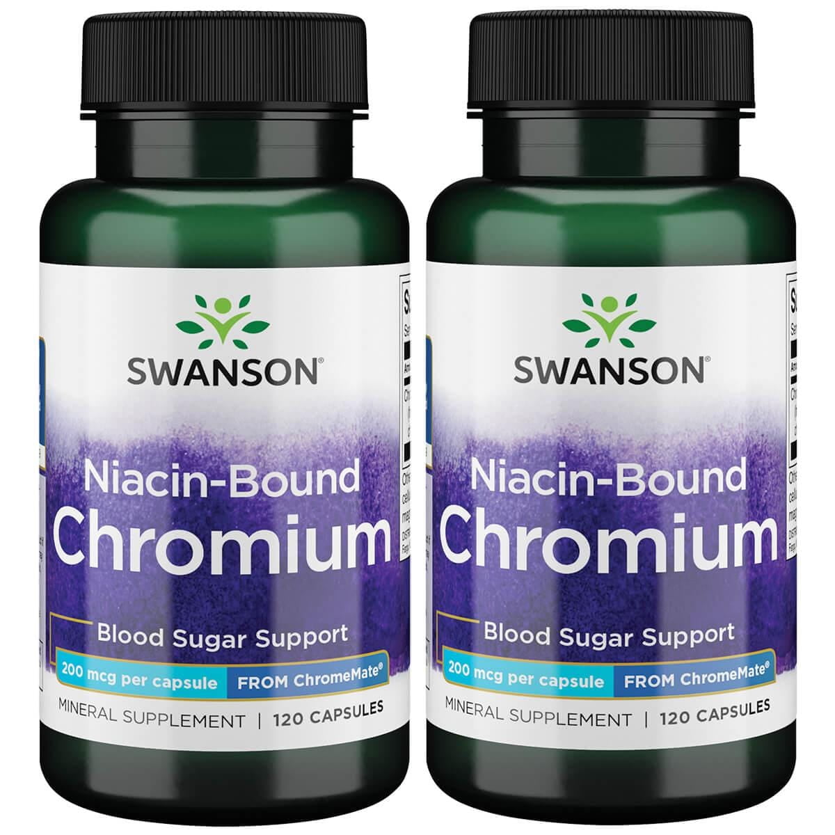 Swanson Niacin-Bound Chromium - from Chromemate 200 mcg 120 Caps 2 Pack ...