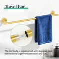 Munek 4-Piece Bathroom Hardware Set, 24" Towel Bar, Towel Ring, Robe ...