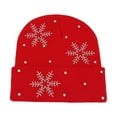 AWZXDE Snowflake Encrusted Knitted Winter Hat Warm Woolen for Cold ...