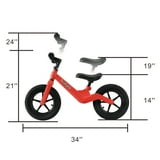 Trimate Toddler Balance Bike, Red - No Pedal Sport Bike for 3-5 Year Olds, 12" Inflated Tire ...