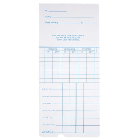 Yescom 1000 Count Weekly Time Clock Cards Timecard for Employee ...