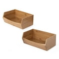 Seville Classics Bamboo Wood Storage Bins Organizer Boxes, 2 Piece ...