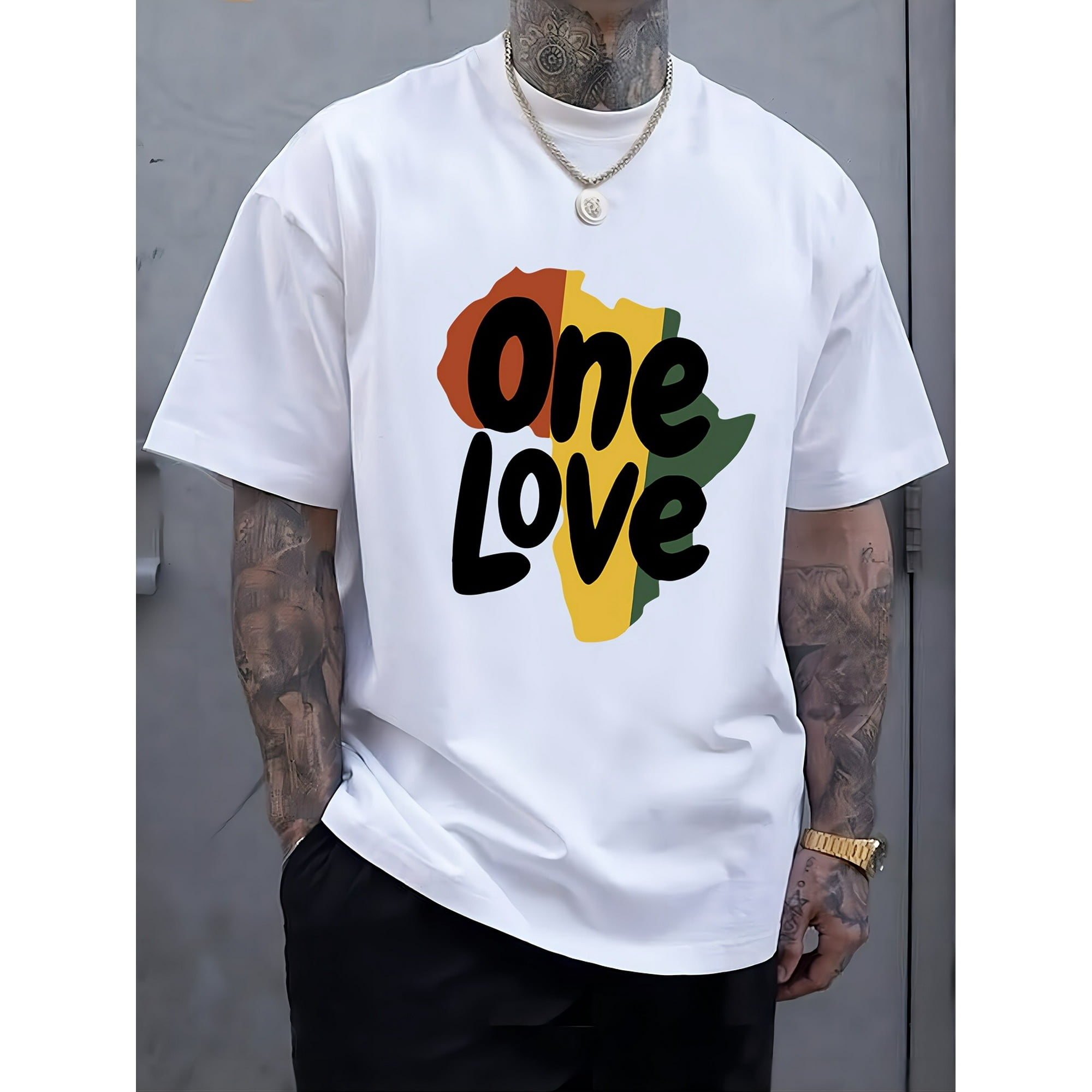 Click here for Generic One Love Letter Graphic Tee - Stylish Mens... prices