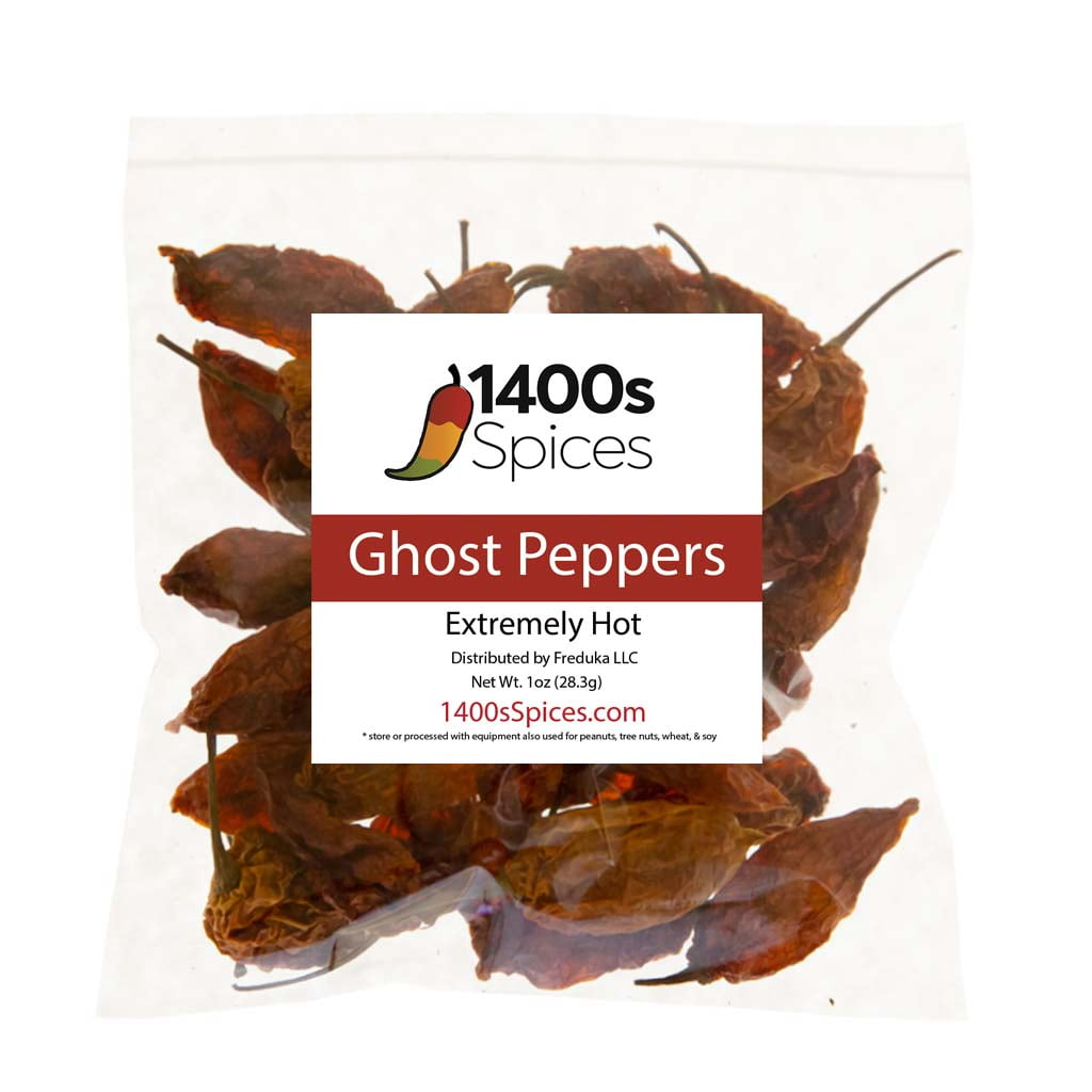 1oz Ghost Chili Pepper Pods, Dried Bhut Jolokia Chili, Extremely Spicy ...