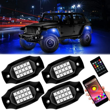 Car Underglow Rock Lights RGBW Neon Accent Lights Kit APP RF Remote ...