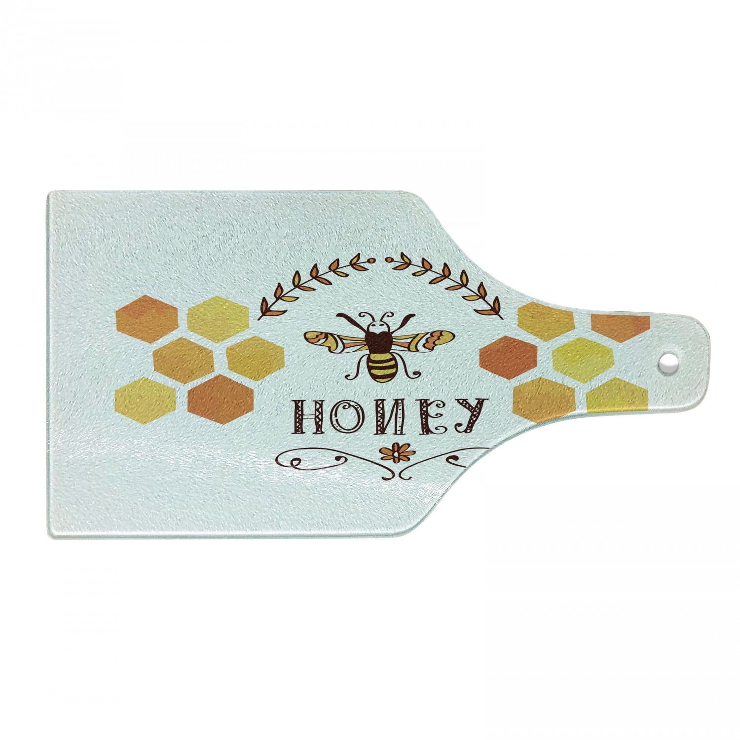 Honeycomb Cutting Board, Bee Design with Hexagons and Swirls Hand Drawn ...