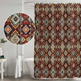 72x78 Inch Shower Curtain Orange Green Geometric Bathroom Decor ...