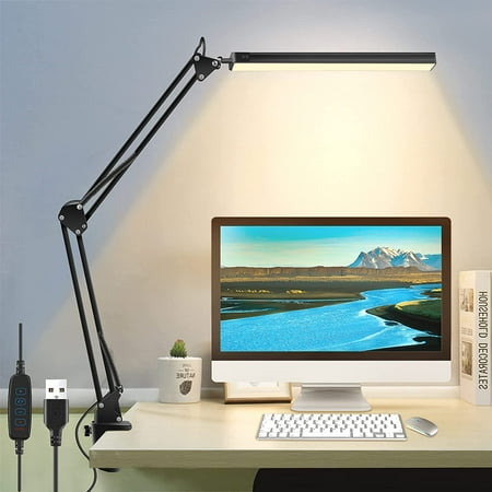 Desk Lamp, Adjustable Clamp Light, Eye-Caring Architect LED Desk Light ...