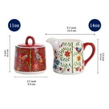 Bico Red Spring Bird Ceramic Sugar and Cream Set, Dishwasher Safe ...