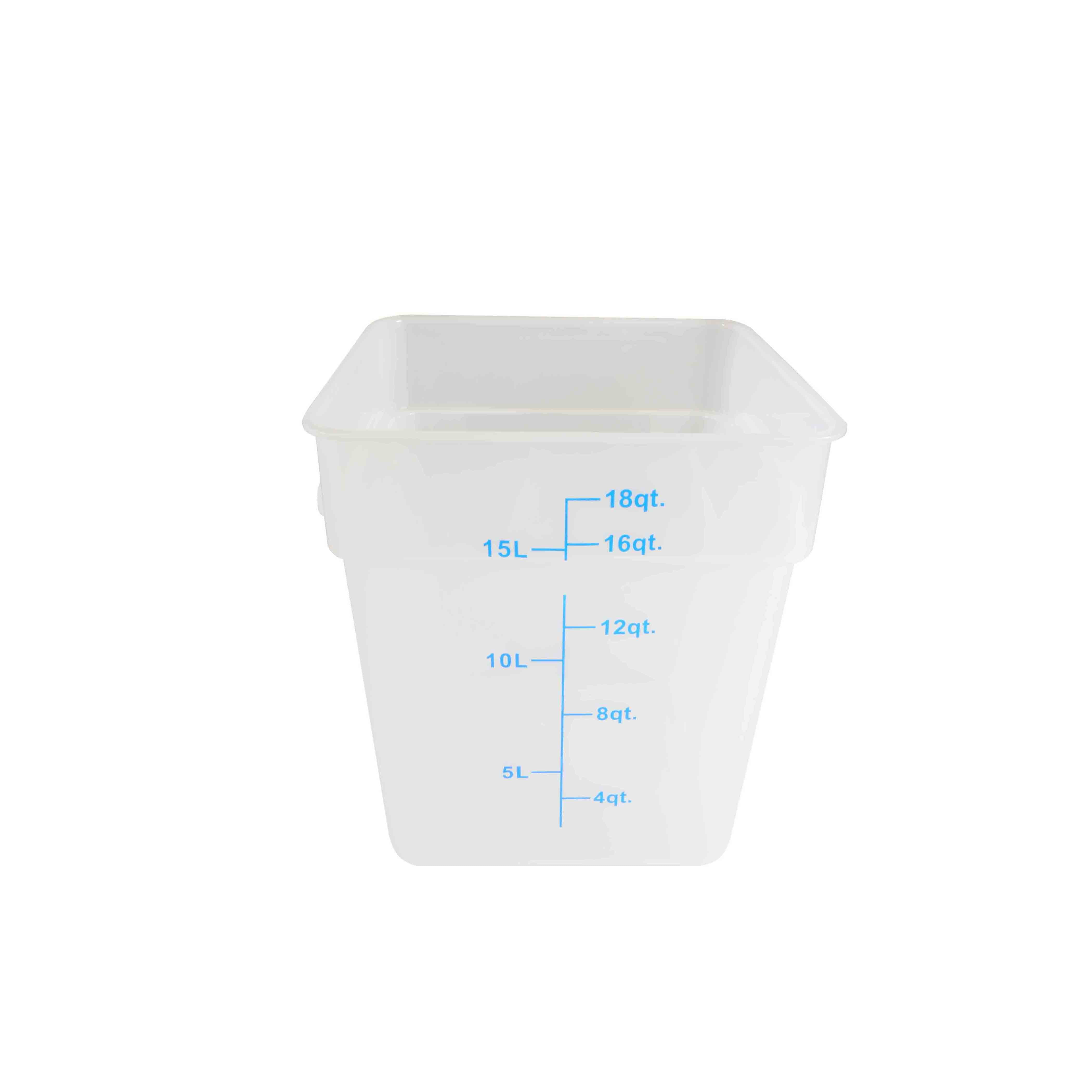 Excellante 18 quart plastic square food storage containers, translucent ...