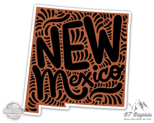 New Mexico Shape Cute Letters Native Local - 5" Vinyl Sticker - For Car ...