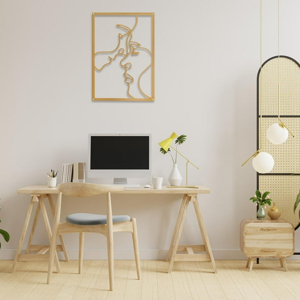 Metal Wall Art Decor Minimalist Facial Line Iron Art Wall Decoration ...