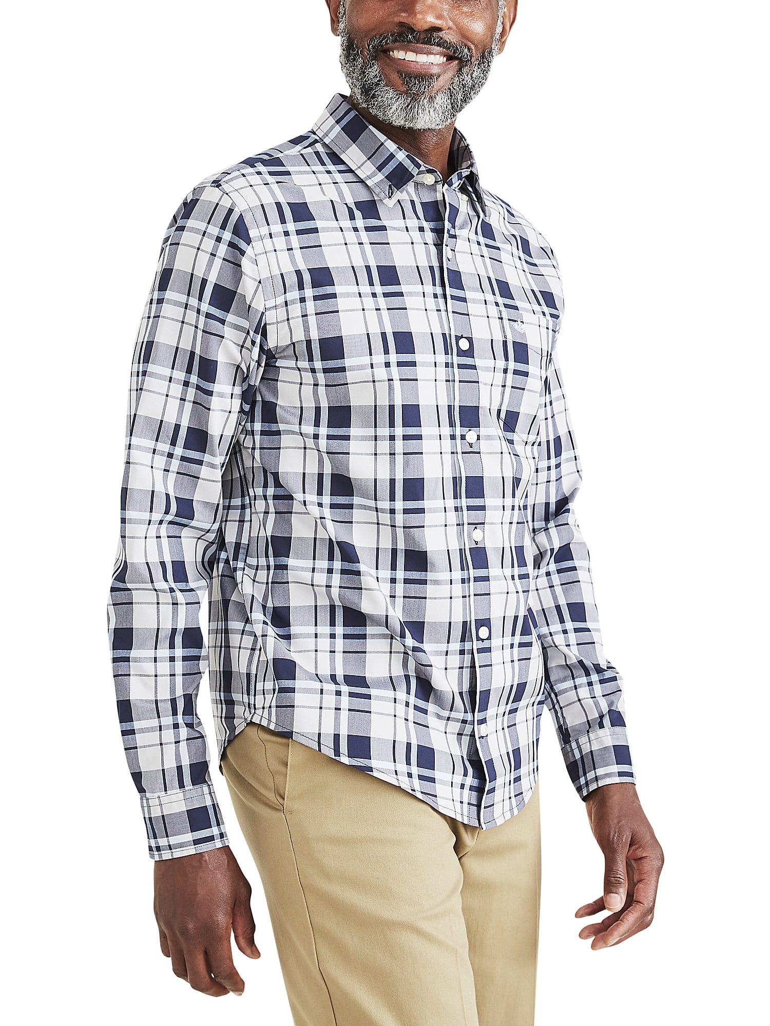 Dockers Men's Comfort Flex Button-Down Shirt with Long Sleeves, Size S ...