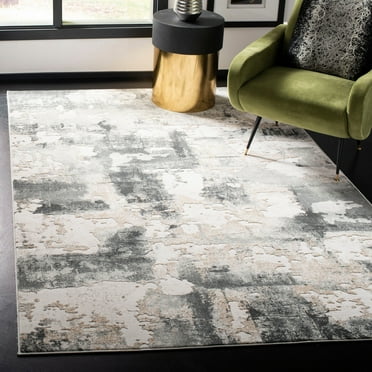 SAFAVIEH Adirondack Matilda Abstract Area Rug, Ivory/Grey, 4' x 4 ...