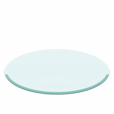 Topcobe 30" Round Tempered Glass Tabletop - 1/4" Thick, Polished Edge ...