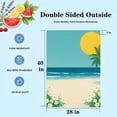 large summer flag A beach scene with a palm tree and daisies. - large ...
