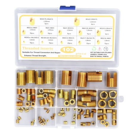 Thread Insert Set, 102Pcs Uniform Load Slotted M2-M14 Replacement Self ...