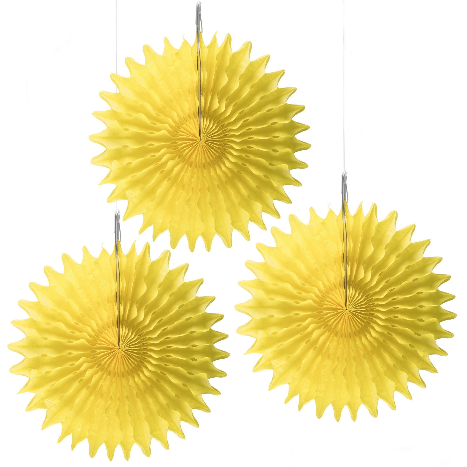 Floral Reef Set Of 3 8 Party Paper Rosettes Fan Medallions Yellow Floral Reef Set Of 3 8 Party Paper Rosettes Fan Medallions Yellow