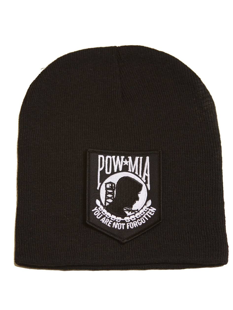 Delux Military 3D Patch Embroidery Law Enforcement Black Beanie POW*MIA ...