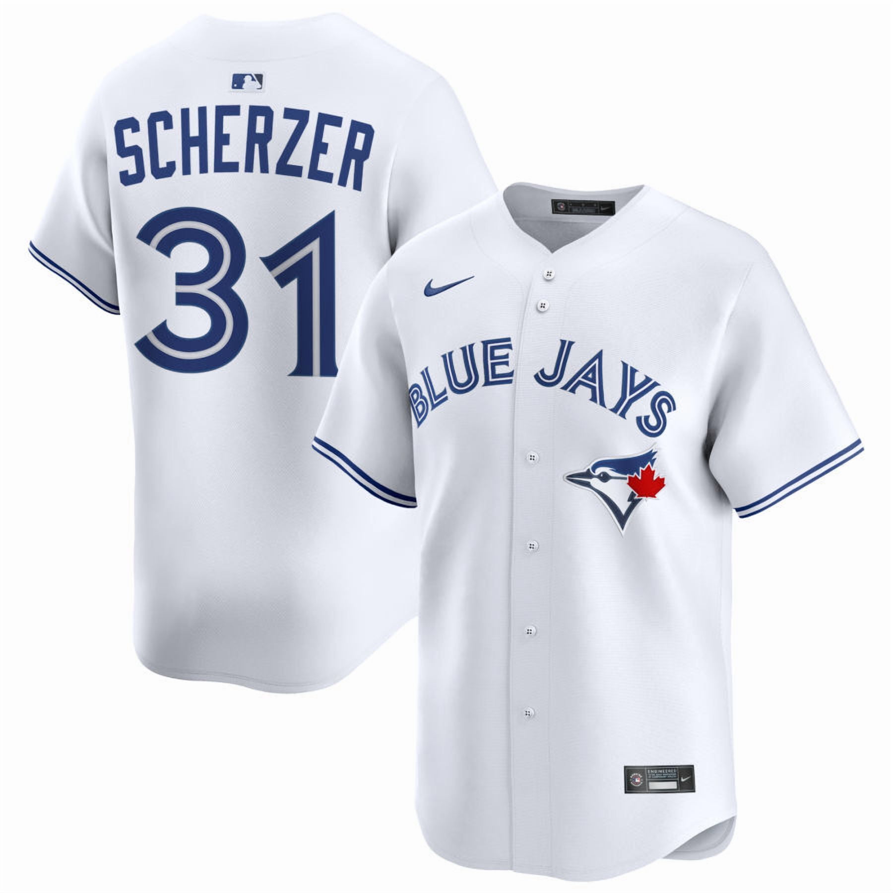 Toronto Blue Jays Max Scherzer #31 White 2025 Official MLB Limited ...