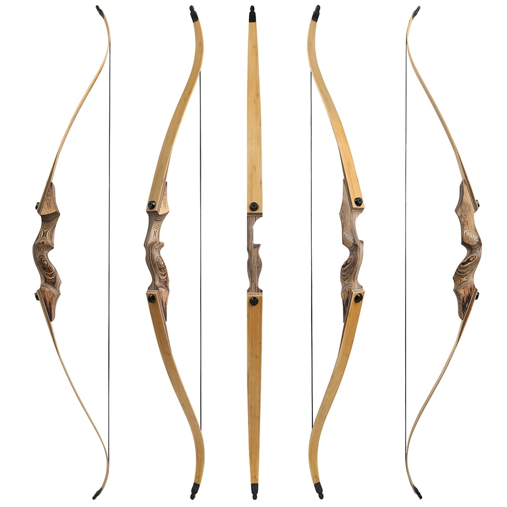 BLACK HUNTER Recurve Bow 20-60lbs Bamboo Core Limbs Wooden Riser ...