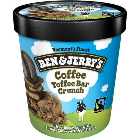Ben & Jerry's Coffee Heath Bar Crunch W/Fair Trade Certified Coffee Ice ...