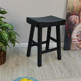 Home Square 25" Counter Stool in Antique Black Finish - Set of 2 ...
