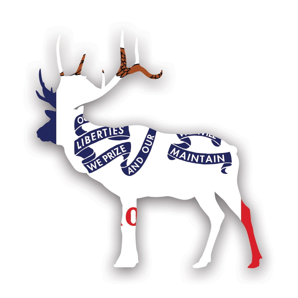 Iowa Deer Shaped Flag Sticker Decal - Self Adhesive Vinyl ...