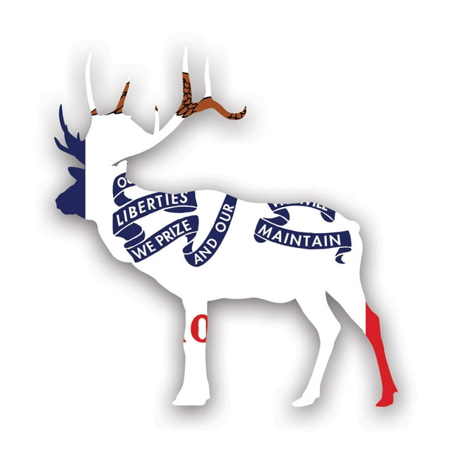Iowa Deer Shaped Flag Sticker Decal - Self Adhesive Vinyl ...
